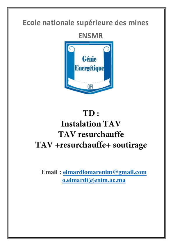 (PDF) Ecole nationale supérieure des mines ENSMR