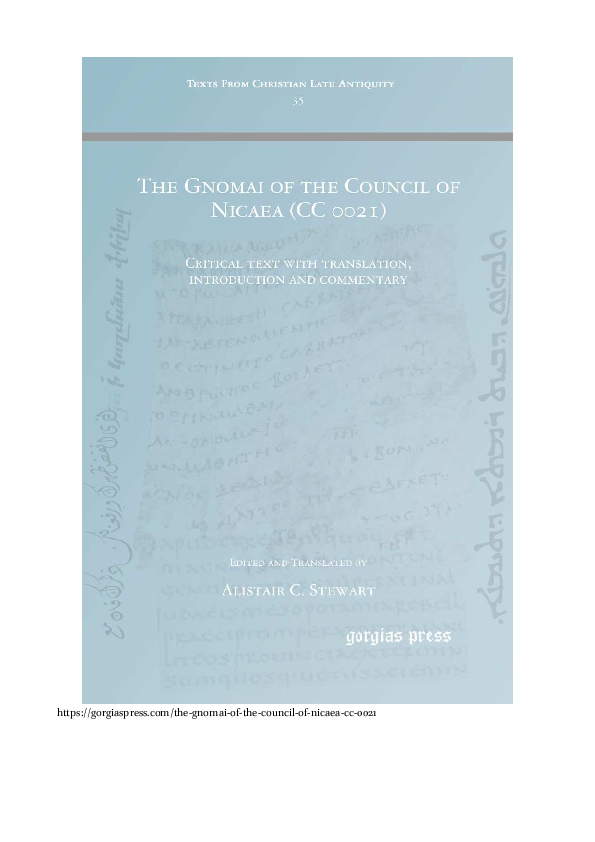 (PDF) The Gnomai of the Council of Nicaea (cc-0021): Coptic text ...
