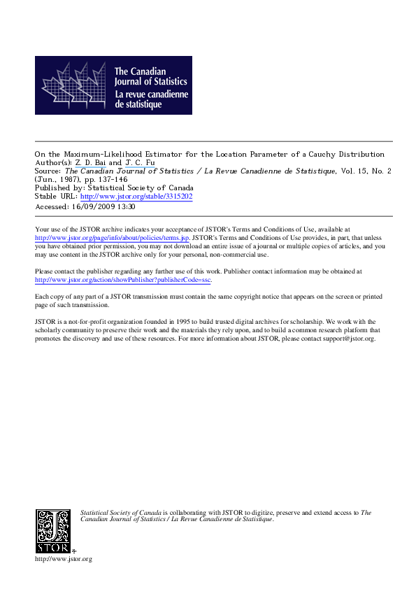 Pdf Likelihood Principle And Maximum Likelihood Estimator Of Location Parameter For Cauchy