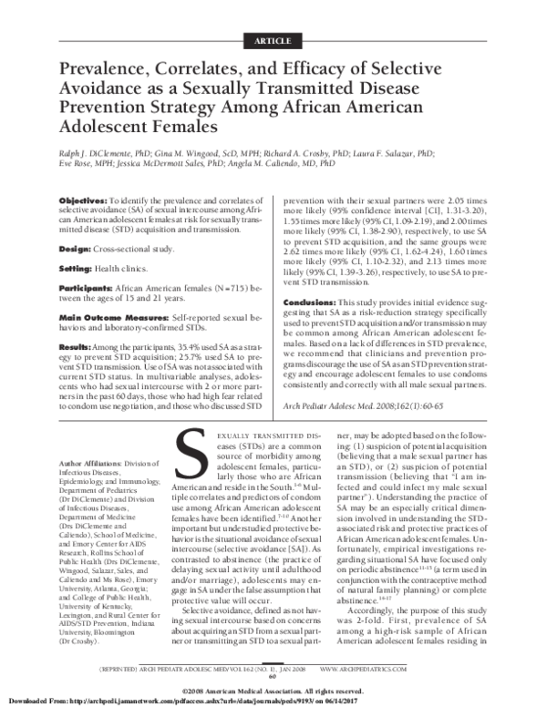 (PDF) Prevalence, Correlates, and Efficacy of Selective Avoidance as a ...