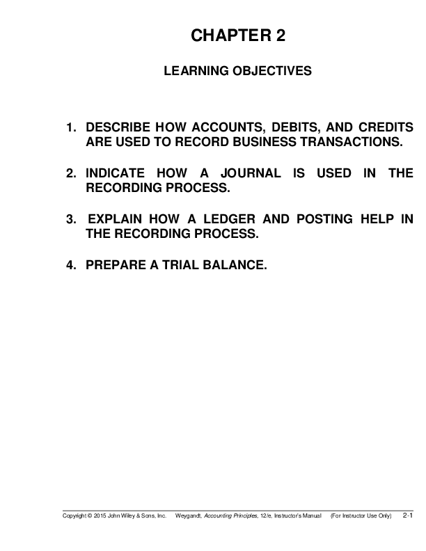 (PDF) CHAPTER 2 LEARNING OBJECTIVES 1. DESCRIBE HOW ACCOUNTS, DEBITS ...