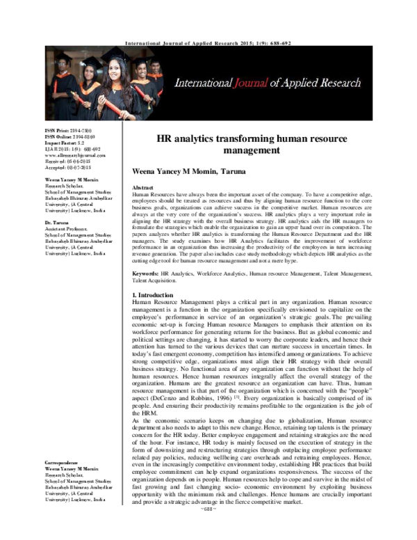 (PDF) HR analytics transforming human resource management