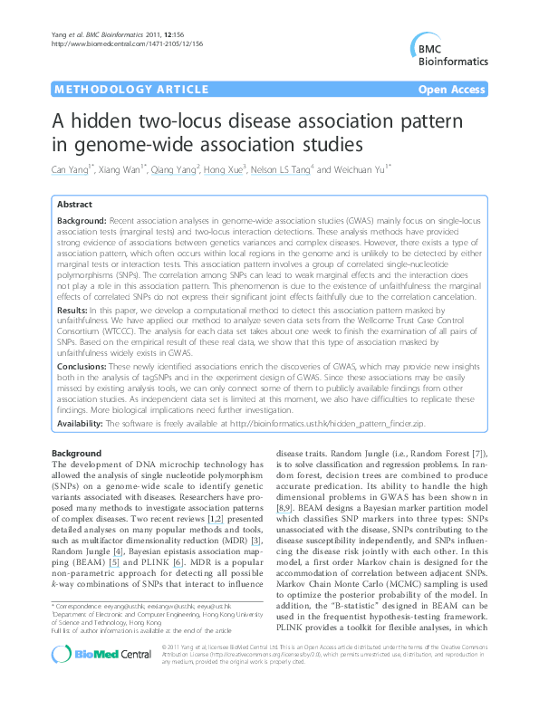 (PDF) A hidden two-locus disease association pattern in genome-wide ...