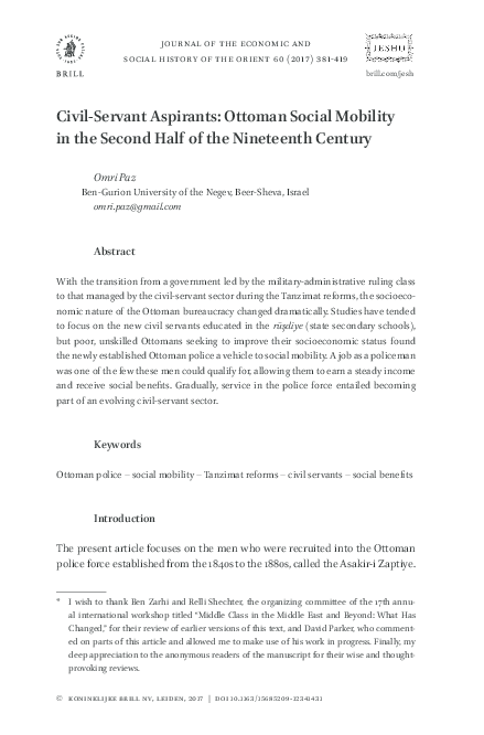 (PDF) Civil-Servant Aspirants: Ottoman Social Mobility in the Second ...