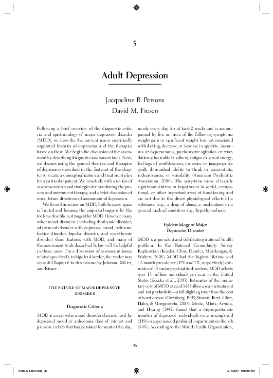 (PDF) Adult Depression