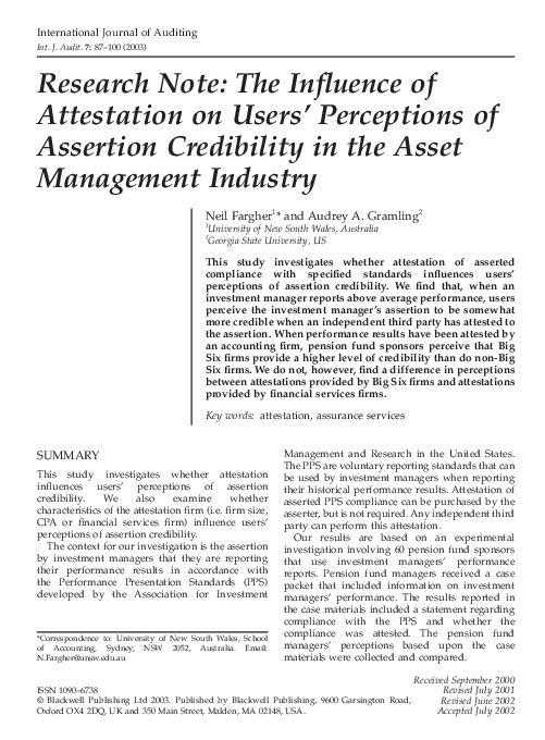 (PDF) Research Note: The Influence of Attestation on Users' Perceptions ...