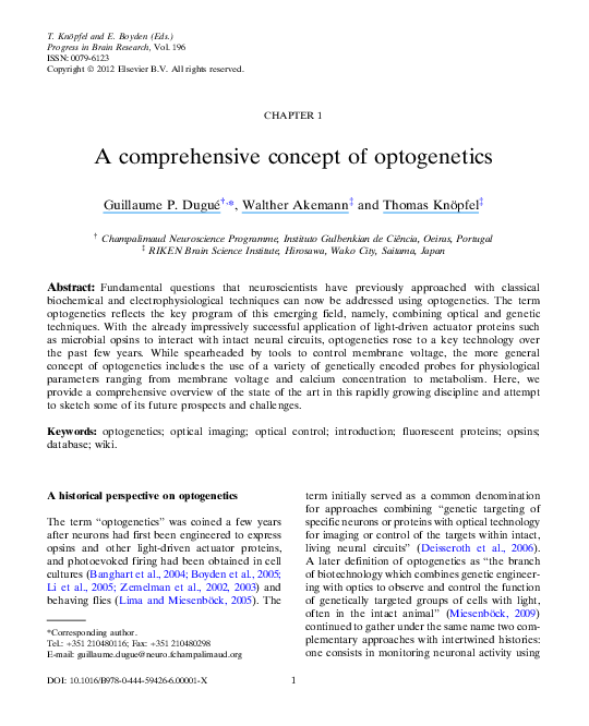 (PDF) A comprehensive concept of optogenetics