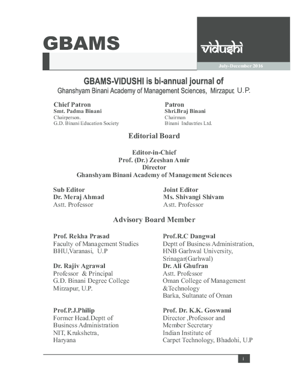 (PDF) Editorial Board Editor-in-Chief Advisory Board Member Chief ...