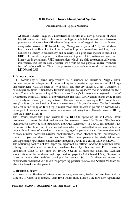 (PDF) RFID based Library Management System RFID Based Library ...