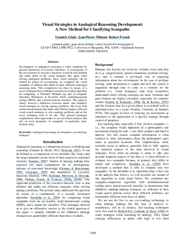 (PDF) Visual Strategies in Analogical Reasoning Development: A New Method for Classifying Scanpaths