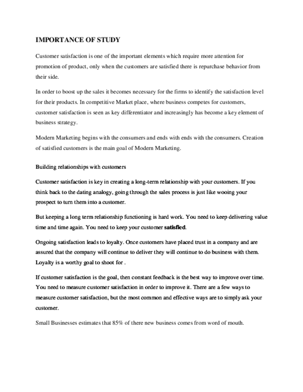 (DOC) IMPORTANCE OF STUDY