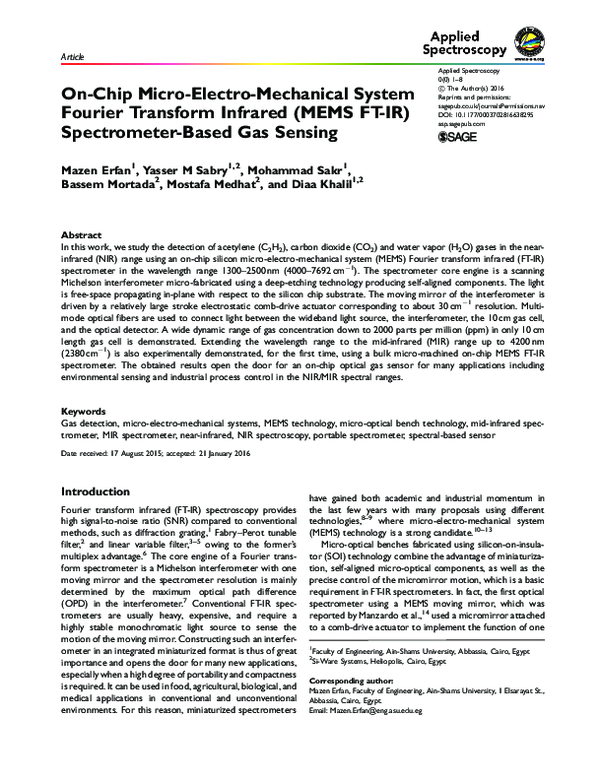 (PDF) On-Chip Micro-Electro-Mechanical System Fourier Transform ...