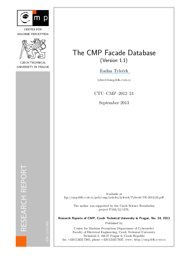 (PDF) The CMP Facade Database