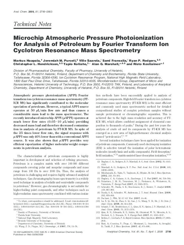 (PDF) Microchip Atmospheric Pressure Photoionization for Analysis of ...