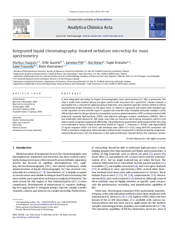 (PDF) Microchip LC-MS with Heated Nebulization