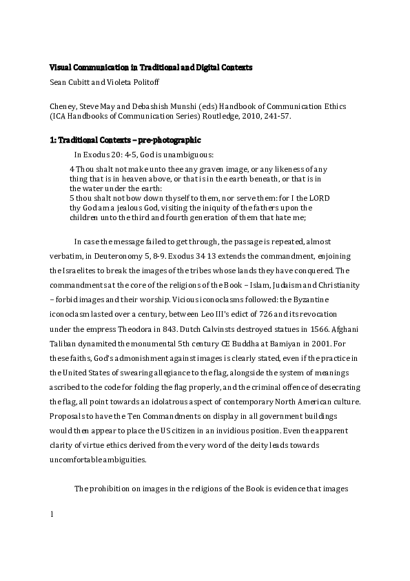 (PDF) Image Ethics: Visual Communication in Traditional and Digital ...