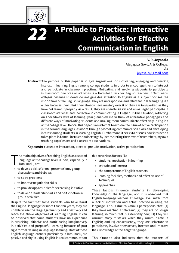 (PDF) A Prelude to Practice: Interactive Activities for Effective ...