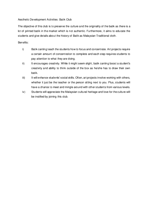 (DOC) Aesthetic Development Activities