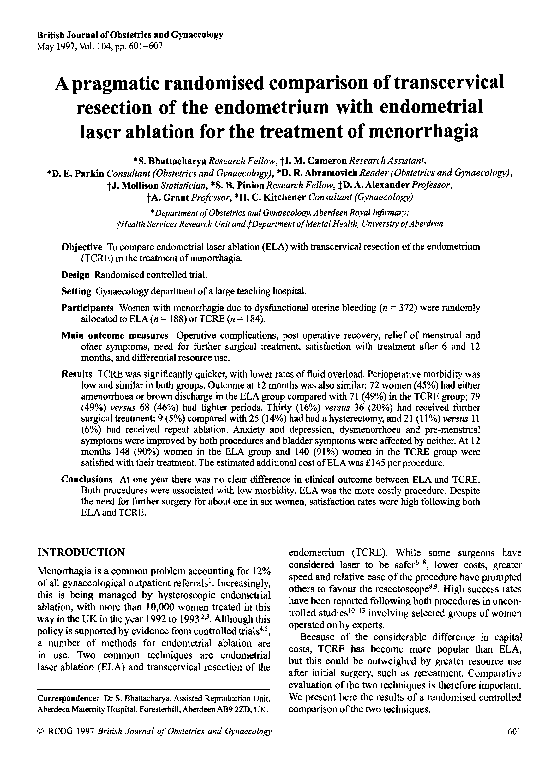 (PDF) A pragmatic randomised comparison of transcervical resection of ...