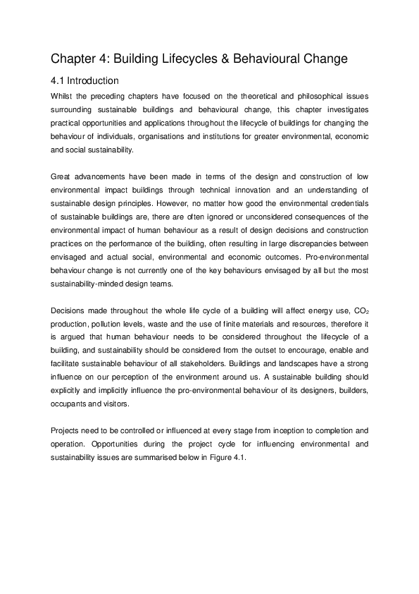 (PDF) Chapter 4: Building Lifecycles & Behavioural Change