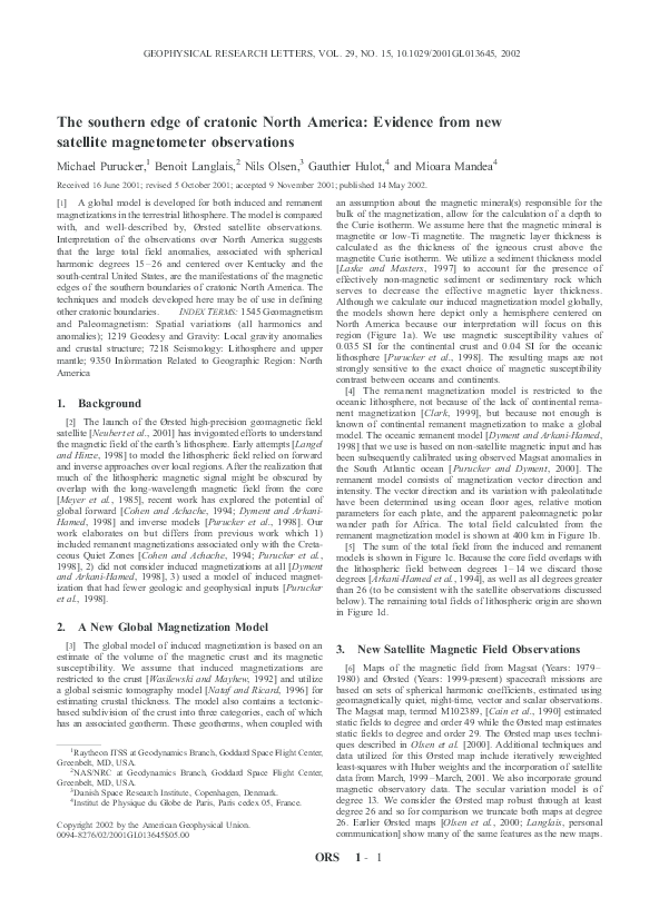 (PDF) The southern edge of cratonic North America: Evidence from new ...