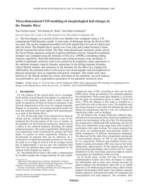 (PDF) Three-dimensional CFD modeling of morphological bed changes in the Danube River