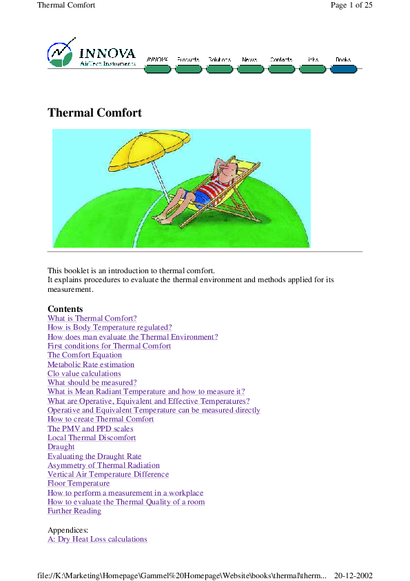 (PDF) Thermal Comfort