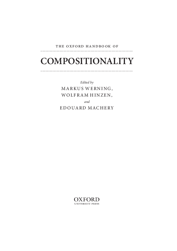 (PDF) Non-Symbolic Compositional Representation and Its Neuronal Foundation: To wards An ...