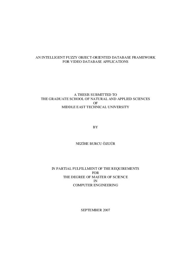 (PDF) An intelligent fuzzy object-oriented database framework for video database applications