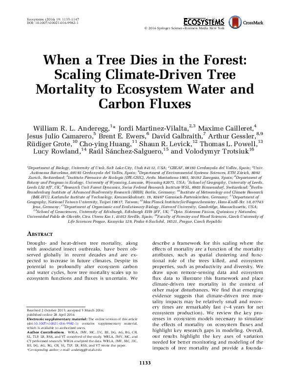 (PDF) When a Tree Dies in the Forest: Scaling Climate-Driven Tree ...