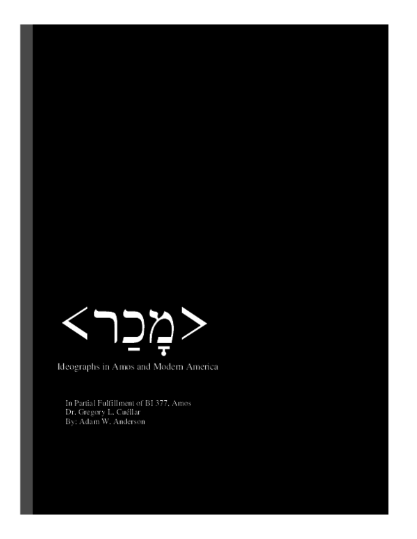 (PDF) Ideographs in Amos and Modern America In