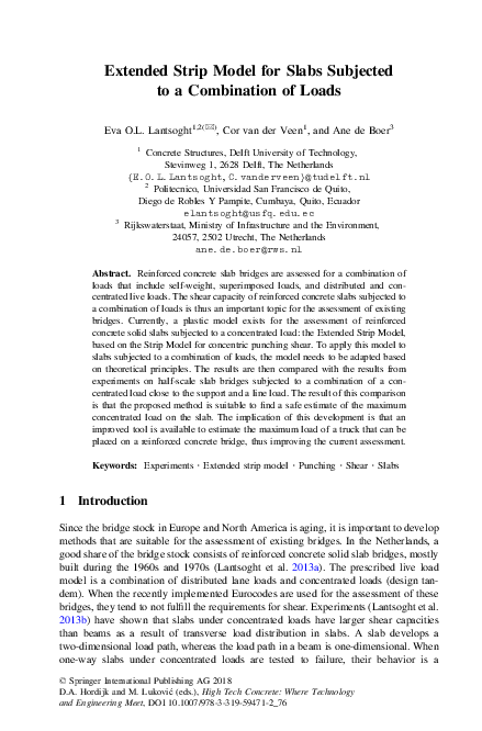 (PDF) Extended Strip Model for Slabs Subjected to a Combination of Loads