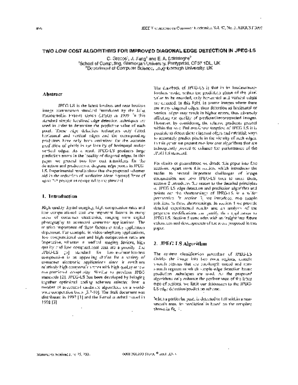 (PDF) Two low cost algorithms for improved diagonal edge detection in ...
