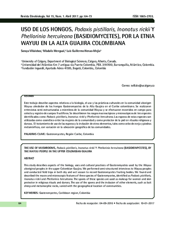 (PDF) Use history of the fungus Podaxis pistillaris, Inonotus rickiiy ...