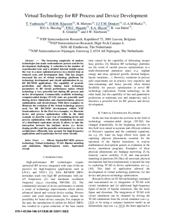 (PDF) Virtual technology for RF process and device development