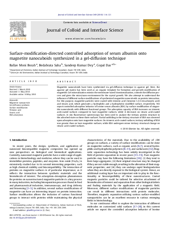 (PDF) Surface-modification-directed controlled adsorption of serum ...