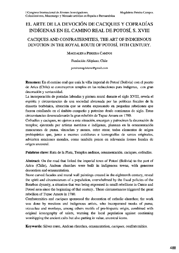 (PDF) El arte de la devoción de caciques y cofradías indígenas en el ...