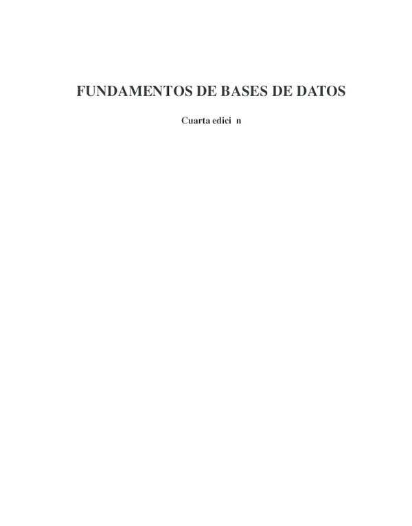 (PDF) FUNDAMENTOS DE BASES DE DATOS Cuarta edición