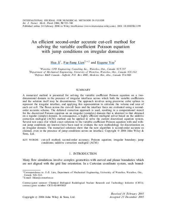 Pdf An Efficient Second Order Accurate Cut Cell Method For Solving The Variable Coefficient