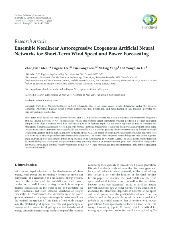 Pdf Ensemble Nonlinear Autoregressive Exogenous Artificial Neural