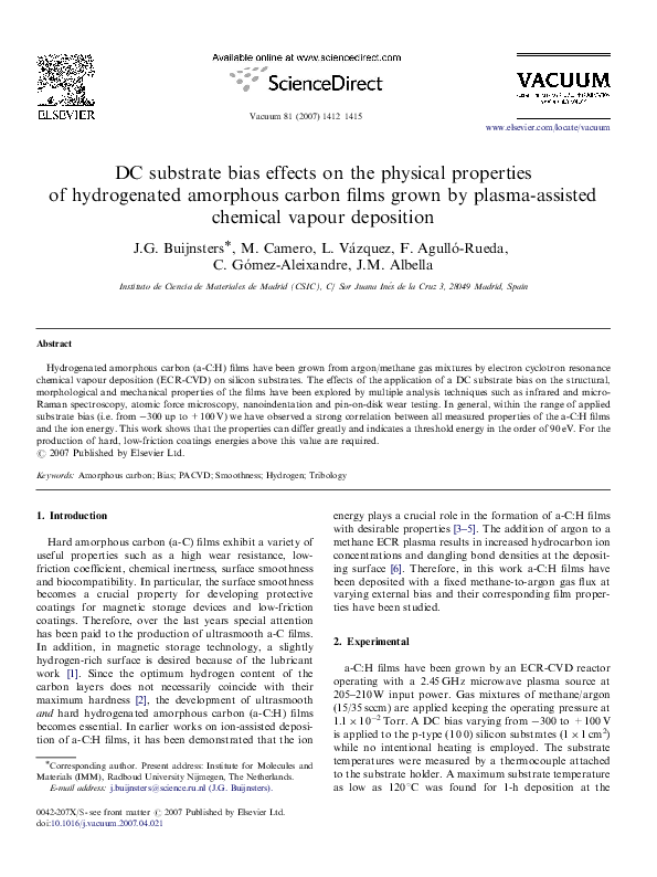(PDF) DC substrate bias effects on the physical properties of ...