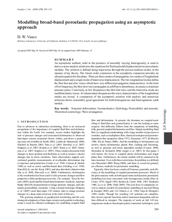 Pdf Modelling Broad Band Poroelastic Propagation Using An Asymptotic Approach