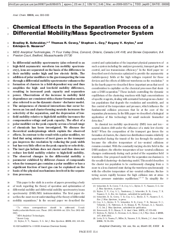(PDF) Chemical Effects in the Separation Process of a Differential ...
