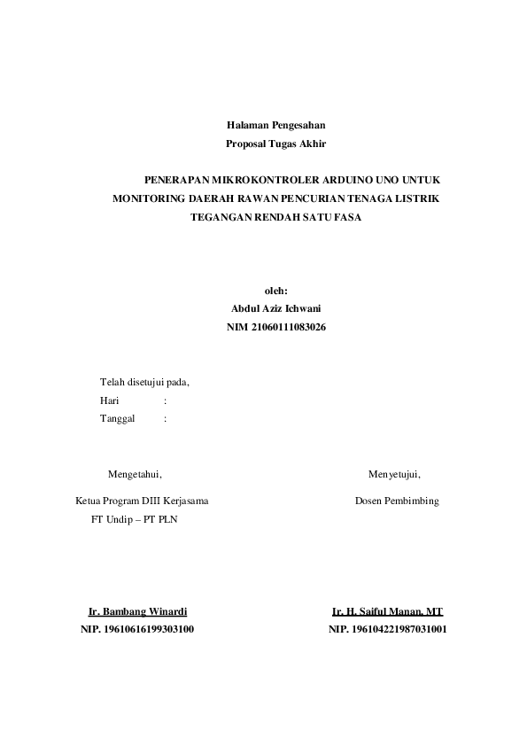 Pdf Proposal Penerapan Mikrokontroler Arduino Uno Untuk Monitoring