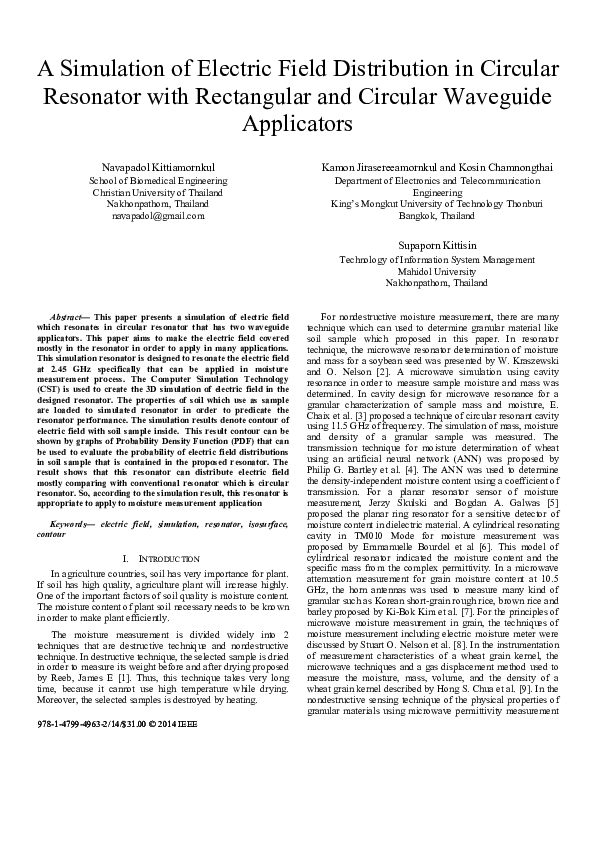 (PDF) A Simulation of Electric Field Distribution in Circular Resonator ...