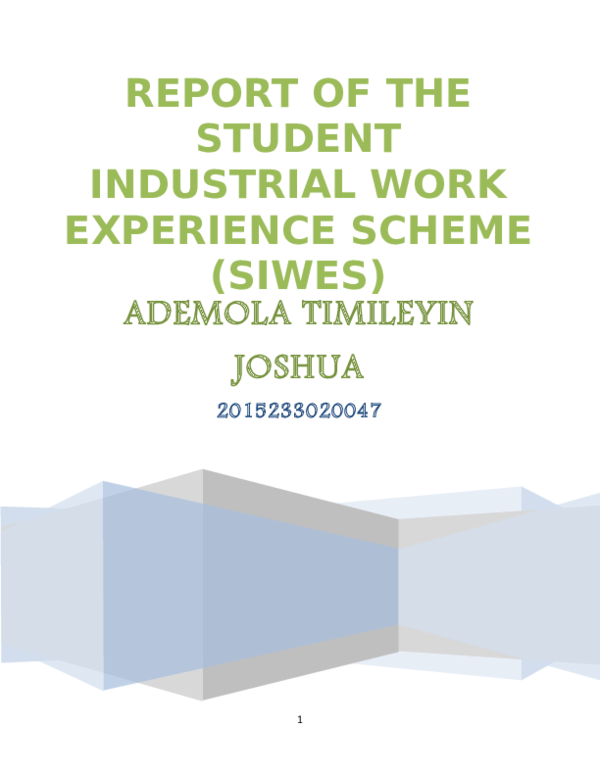 (DOC) SIWES REPORT FOR BUILDING