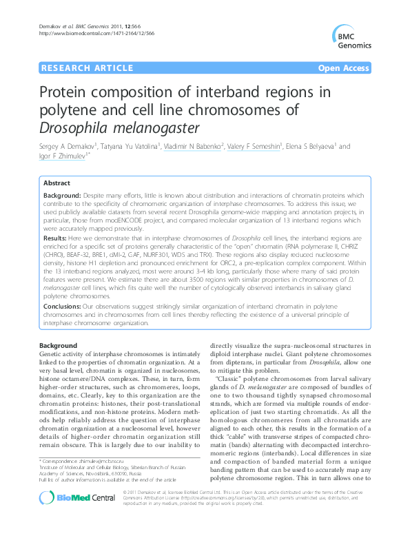 (PDF) Absorption spectrum of Feulgen-stained polytene chromosomes of Drosophila melanogaster ...