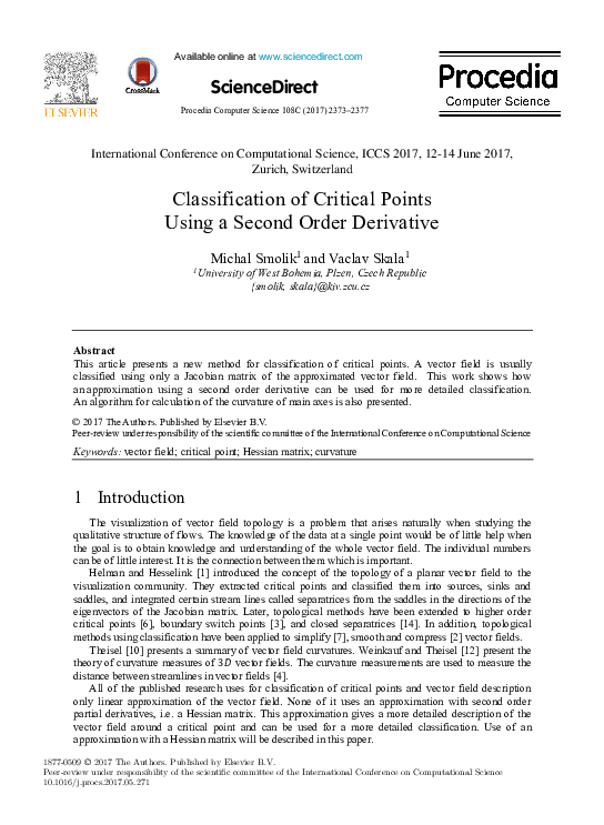 (PDF) Classification of Critical Points Using a Second Order Derivative ...