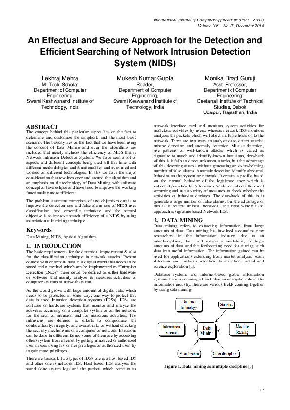 Pdf An Effectual And Secure Approach For The Detection And Efficient