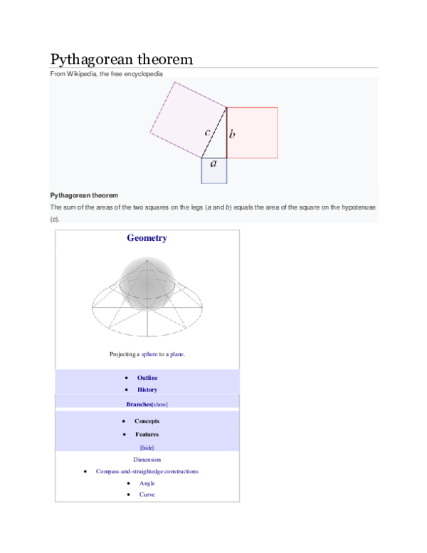(DOC) Pythagorean theorem